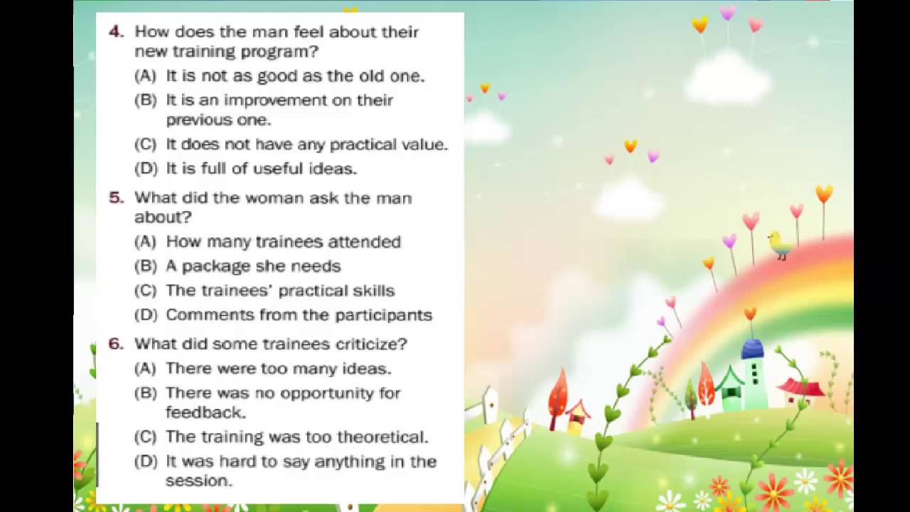 TOEIC LISTENING - PART 3 - TRANSCRIPT - YouTube