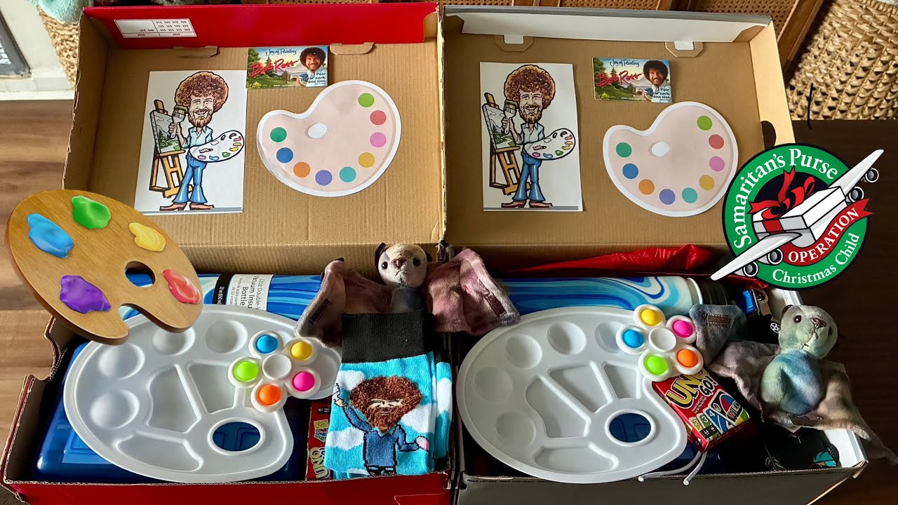 Operation Christmas Child Shoebox | Bob Ross & Artist Themed 🎨| 10-14 ...