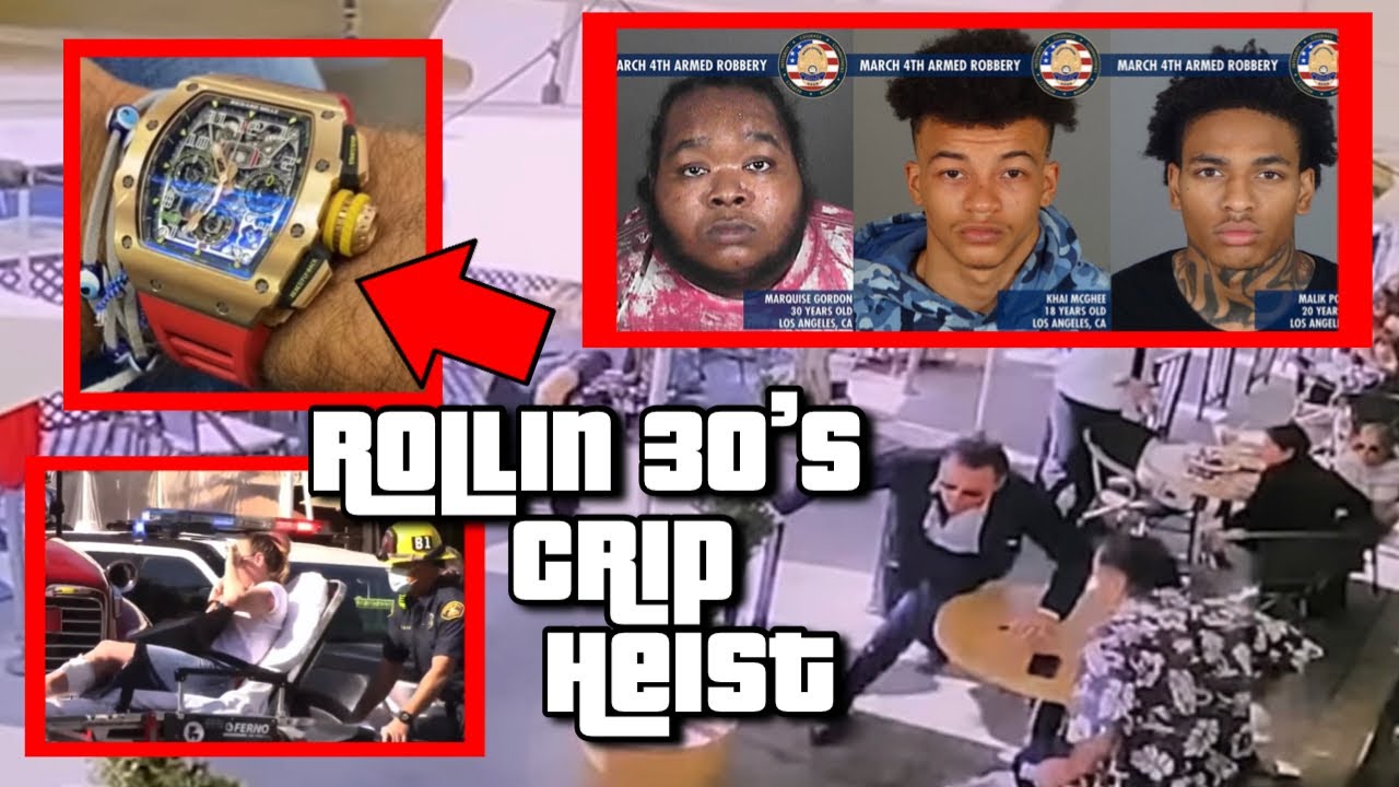 ROLLIN 30'S CRIPS $500,000 HEIST GONE WRONG, 1 SHOT 3 ARRESTED - YouTube