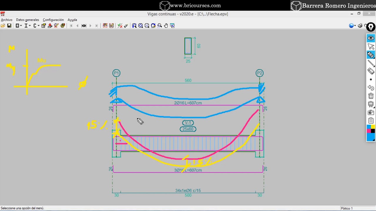 1620 Redistribución de Momentos en Vigas con CYPE y Mathcad - Curso Mathcad Prime - YouTube
