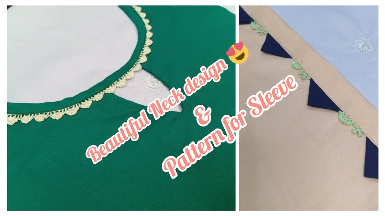 My Favourite Neck Design😍😱|Very Easy Design with lace On Plane Fabric ...