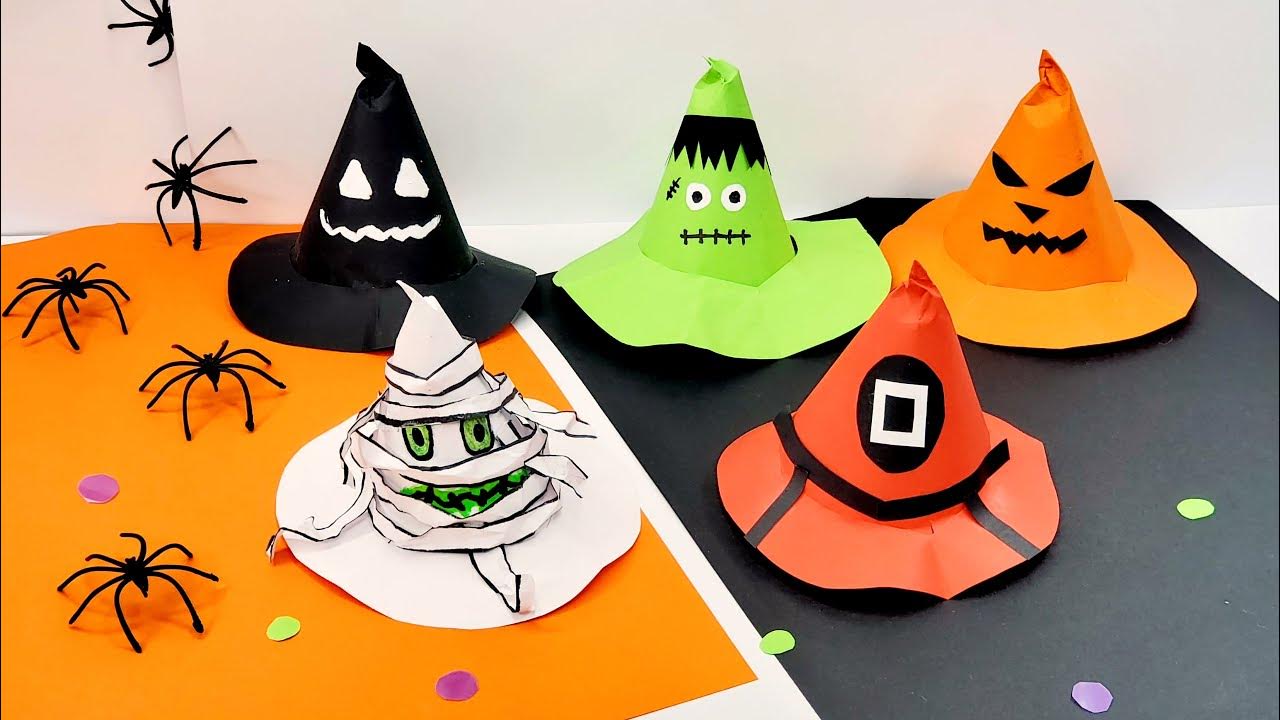 DIY - Mini Scary Witch Hat for Halloween // Paper Craft on Hallloween ...