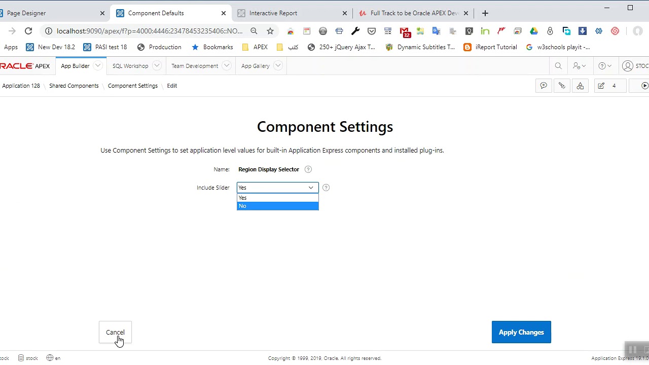 Component Settings In Oracle Apex 19 1 Youtube