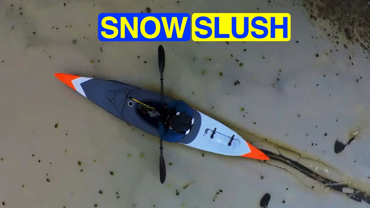 Day after Snowstorm. Many Fallen Trees and Paddle in Snow Slush! River ...