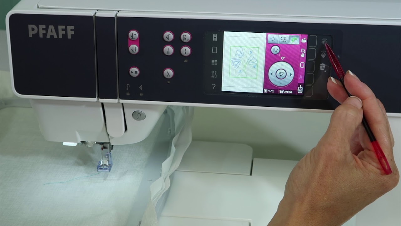 PFAFF creative 3.0 63 Size, Move, Rotate & Mirror an Embroidery Design ...