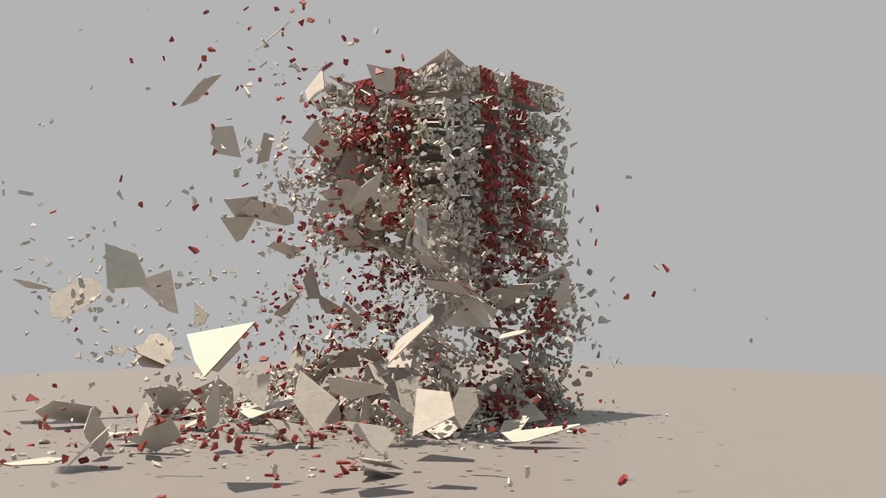 Destruction of a building by a rapidly flying object. - YouTube