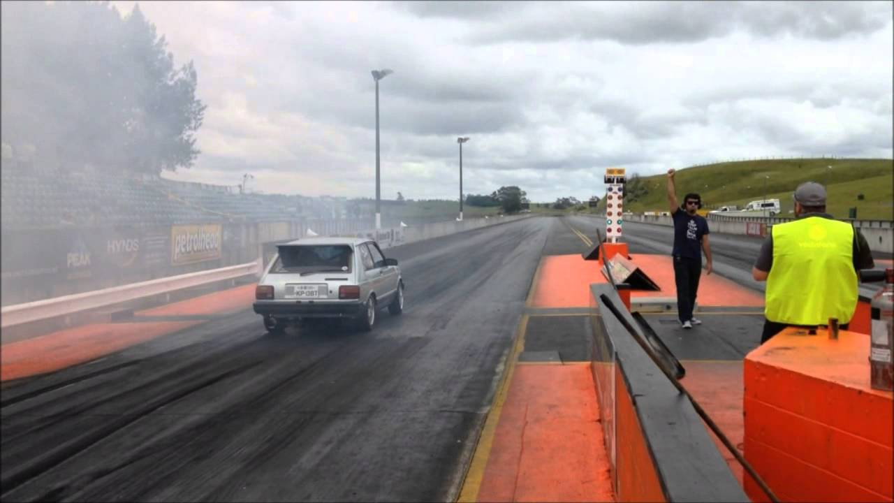 13B Bridgeport Turbo KP Starlet Drag Racing - YouTube
