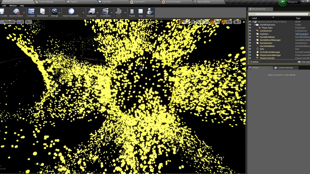 Unreal Engine 4 Niagara Staticmesh Source And Spline Attractor Youtube