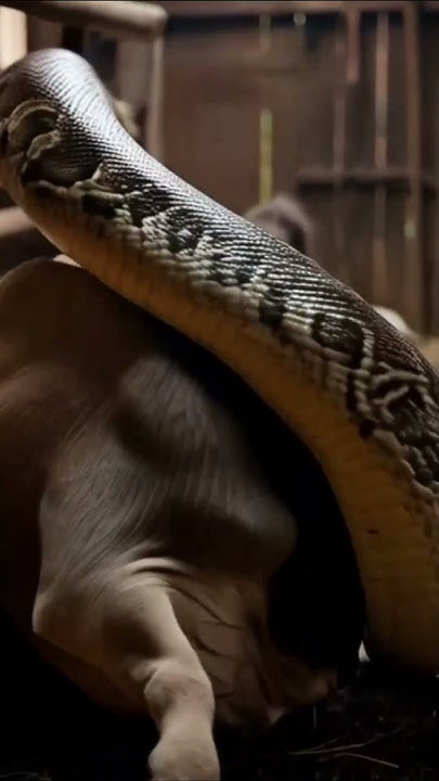 ular piton raksasa dikandang sapi #shorts #shortvideo #snake #python #giantpython #ular # ...