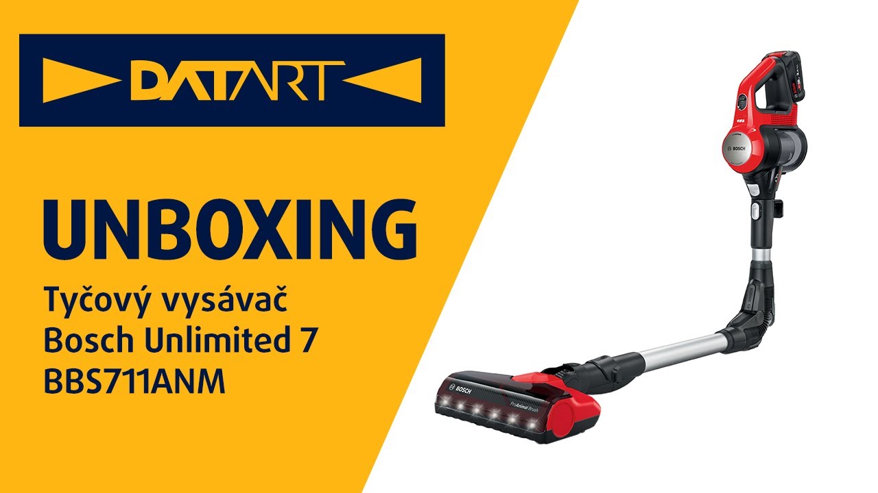 Tyčový vysavač Bosch Unlimited 7 BBS711ANM červený | unboxing - YouTube