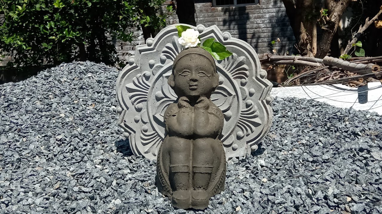 cute cement girl doll making using cement mold (diy) |cement and fiber ...
