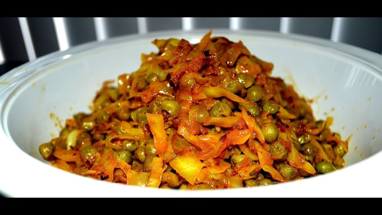 Cabbage Green peas Masala Fry /Cabbage Mutter Fry /Cabbage Stir Fry ...