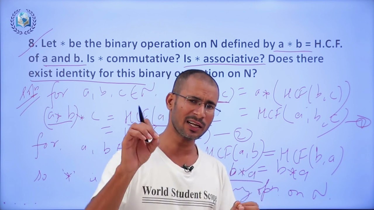 Relations And Functions Binary Operation Ques 8 13 Solved Exercise 14 12th Maths