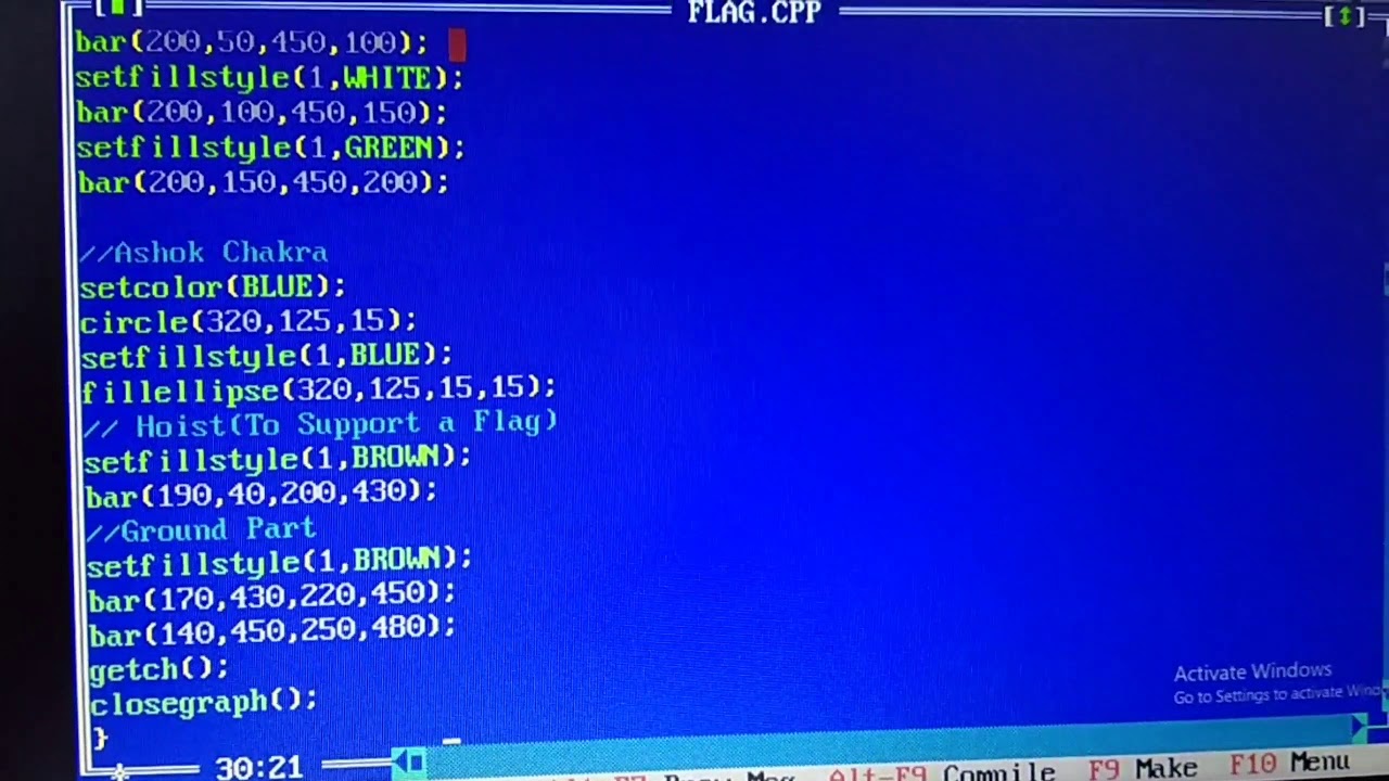 C++ program drow the flag in graphics - YouTube