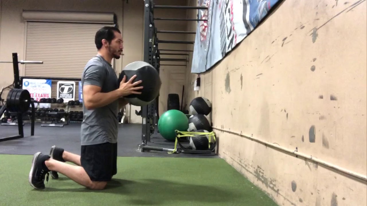 Medicine Ball Tall Kneeling Chest Throw - YouTube