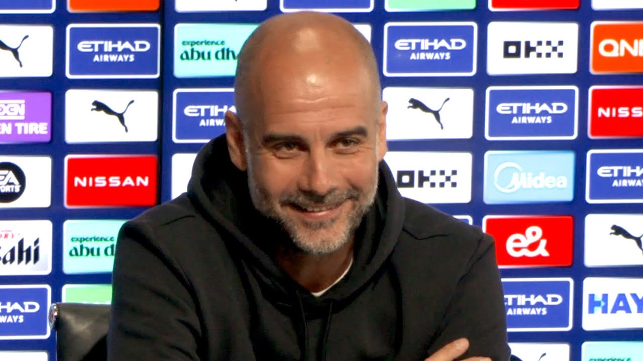 'THE CHAMPAGNE IS IN THE FRIDGE!' | Pep Guardiola Embargo | Man City v ...