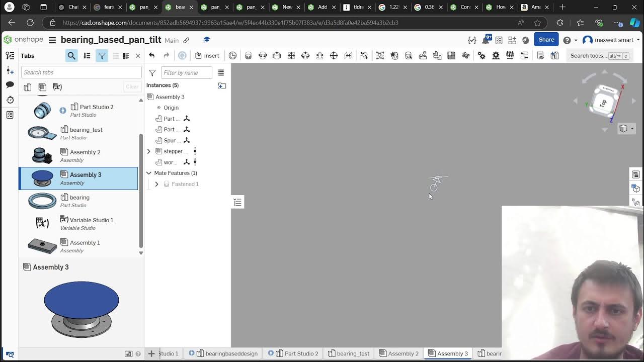 cad bearings and worm drive - also onshape featurescript - YouTube
