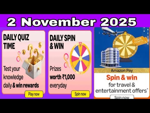 Amazon daily quiz time answers 2 November 2025, Amazon quiz answers ...