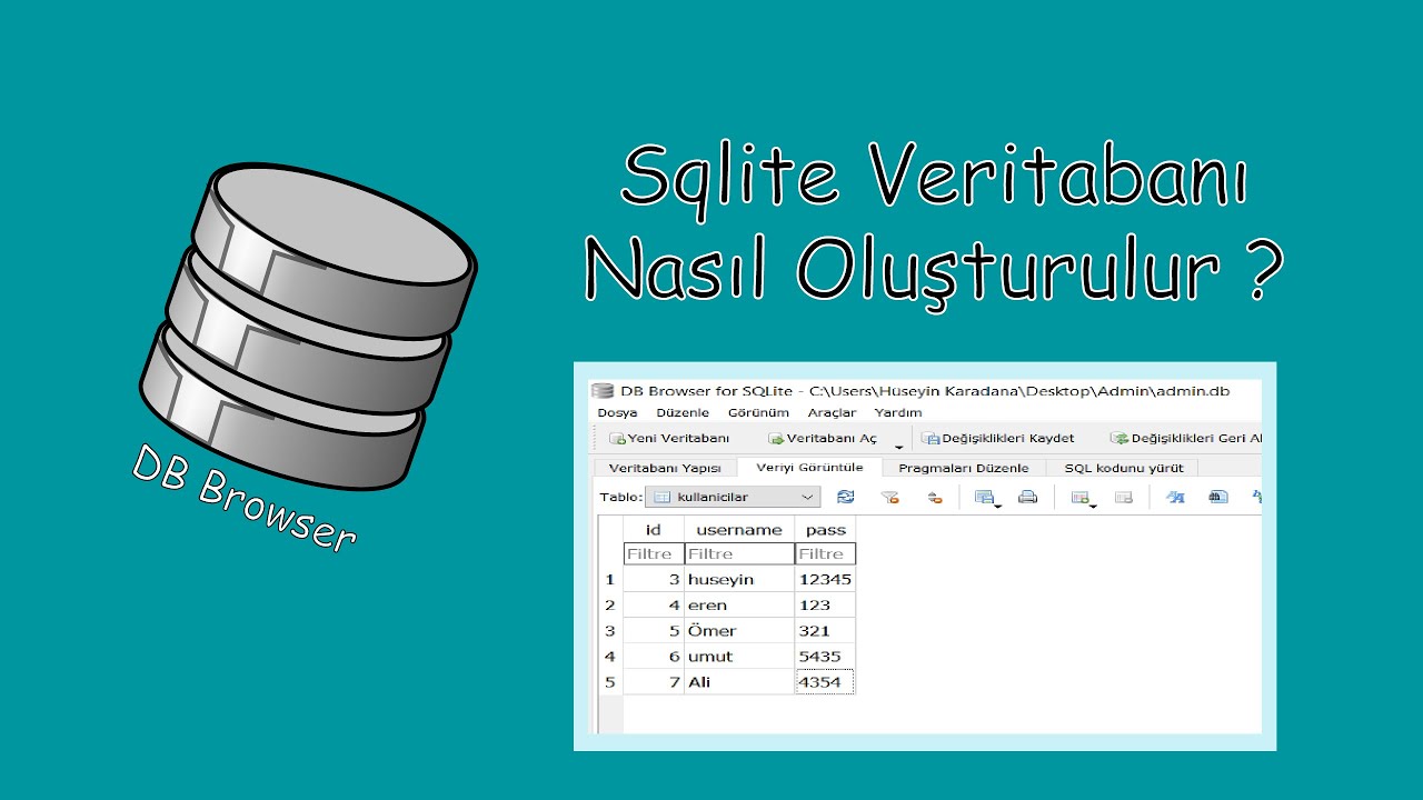 DB Browser Sqlite Veritabanı Nasıl Oluşturulur ? - YouTube