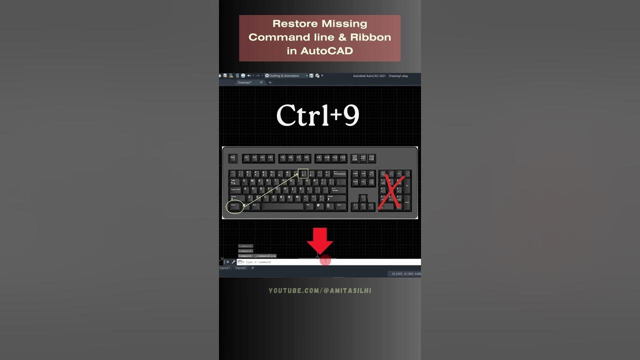 Restore Missing Command line & Ribbon | AutoCAD #shorts #autocad - YouTube