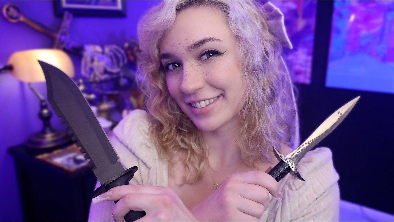 Cutting Edge ASMR ⚔️ Whispering Knife & Sword Show & Tell ♡ - YouTube