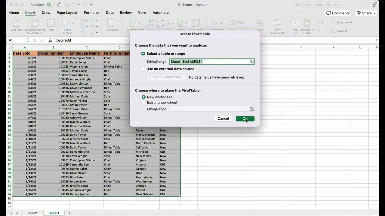How to create a Basic Pivot Table in Excel #excel #exceldataanalytics #learnexcel #exceltips ...