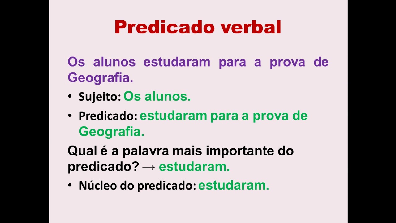 Identifique E Classifique O Predicado - RETOEDU
