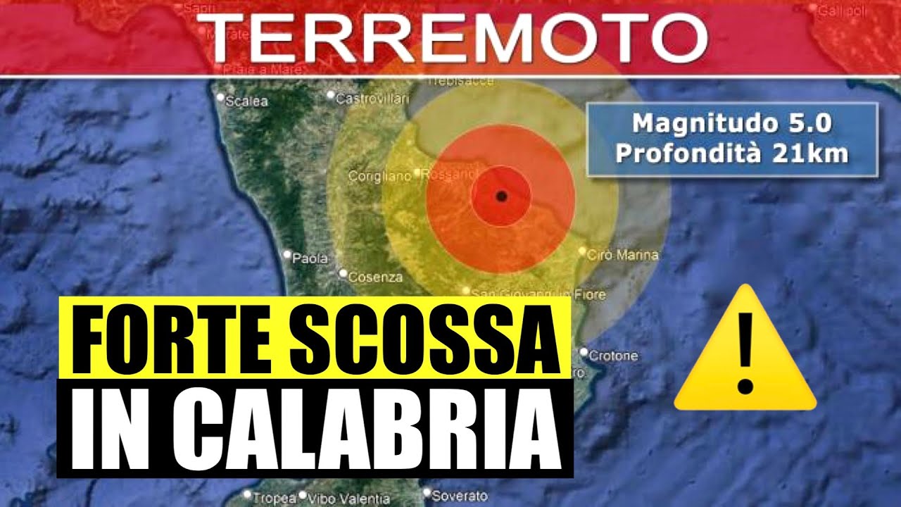 ULTIM’ORA FORTE TERREMOTO IN CALABRIA: MAGNITUDO 5.0 - YouTube