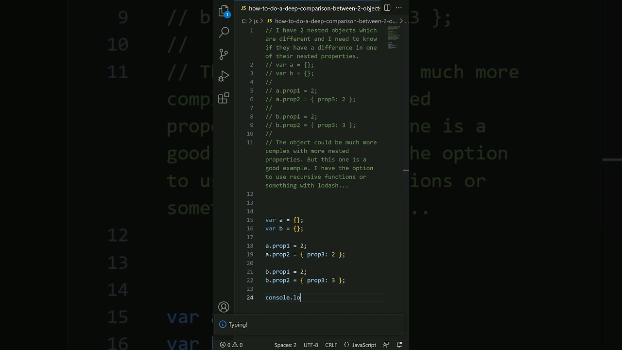Javascript How To Do A Deep Comparison Between 2 Objects With Lodash Javascript How To Do A Deep Comparison Between 2 Objects With Lodash