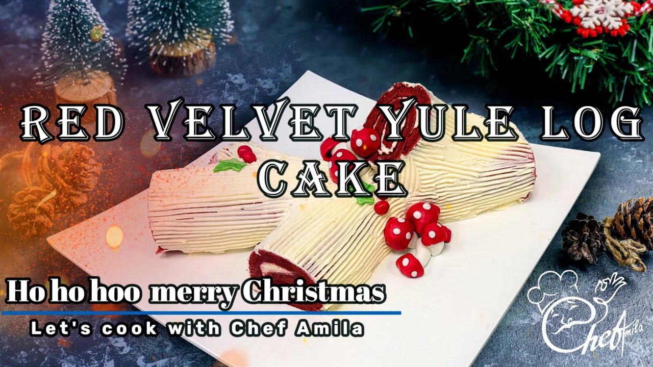 RED VELVET YULE LOG |This year's Christmas cake is a Red Velvet ...