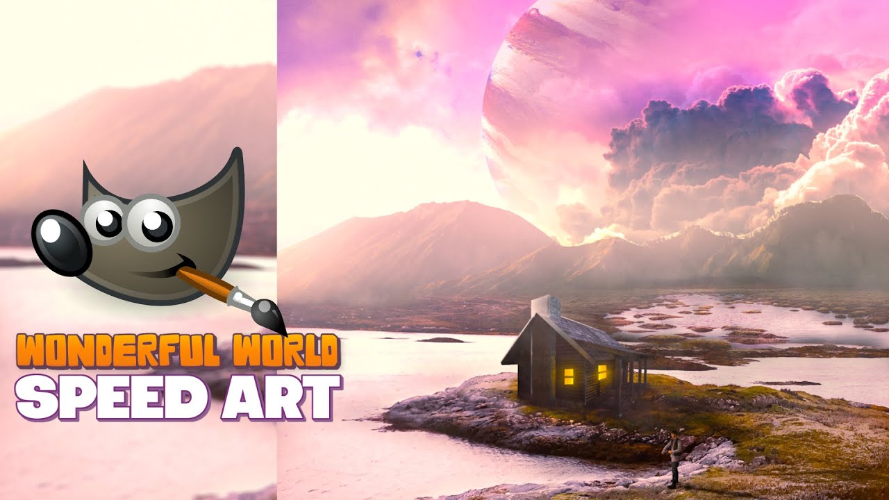 Wonderful World Photo Manipulation Speed Art in GIMP - YouTube
