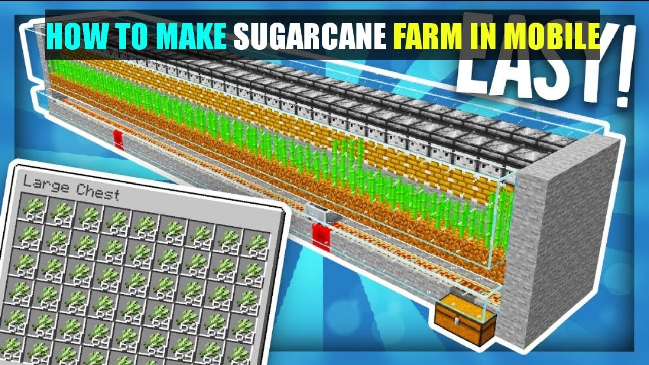 How to make a sugarcane farm in Minecraft/mobile/Mc mods/ - YouTube