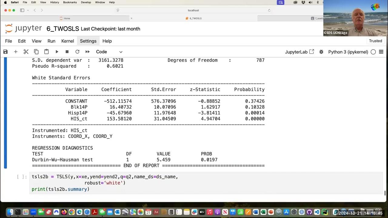 Applied Spatial Regression Analysis - Notebooks: Robust Standard Errors - YouTube