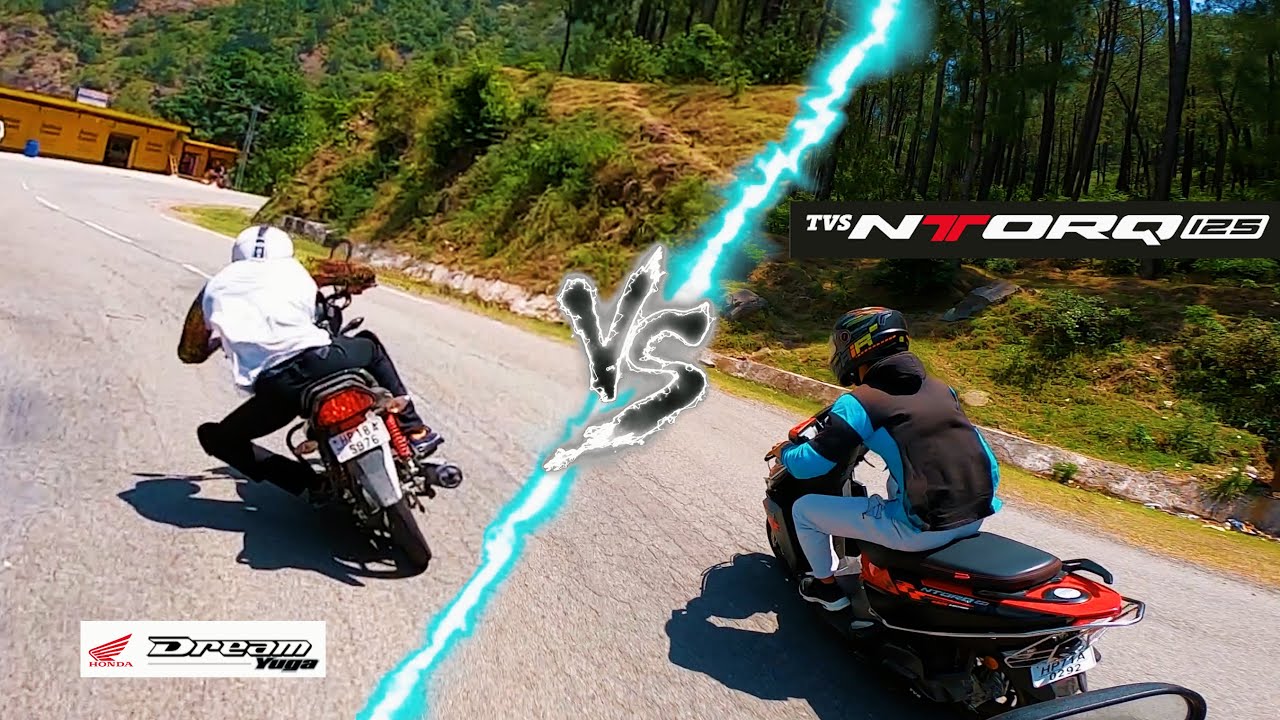 TVS NTOR-Q vs HONDA SPLENDOR (Hill Racing) - adrenalinee.junkies - YouTube