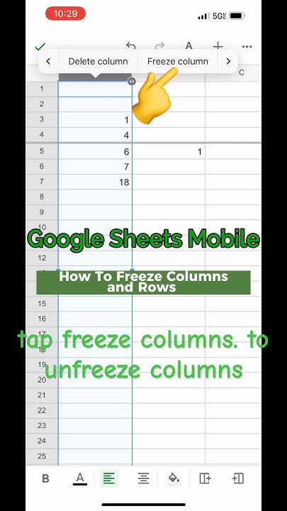 How To Freeze Columns And Rows In Google Sheets Mobile? - YouTube