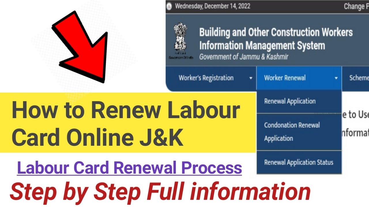 How to Renew Labour card Online in J&K | Labour Card Renewal Process ...
