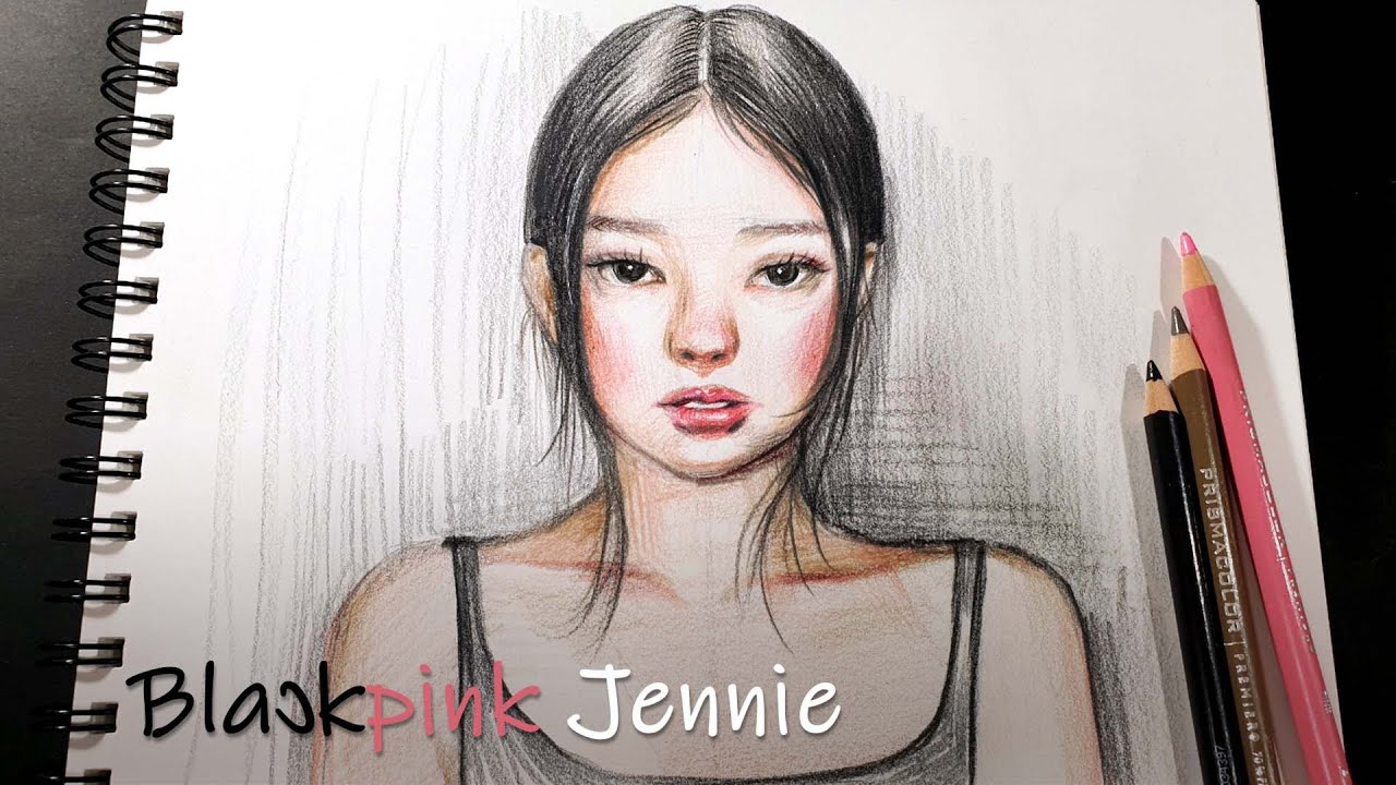 Blackpink Jennie - color pencil drawing - YouTube