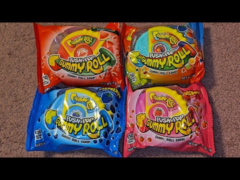 Lucky Sale Item Review Push Pop Gummy Roll Strawberry Watermelon Blue Raspberry Tropical Rainbow