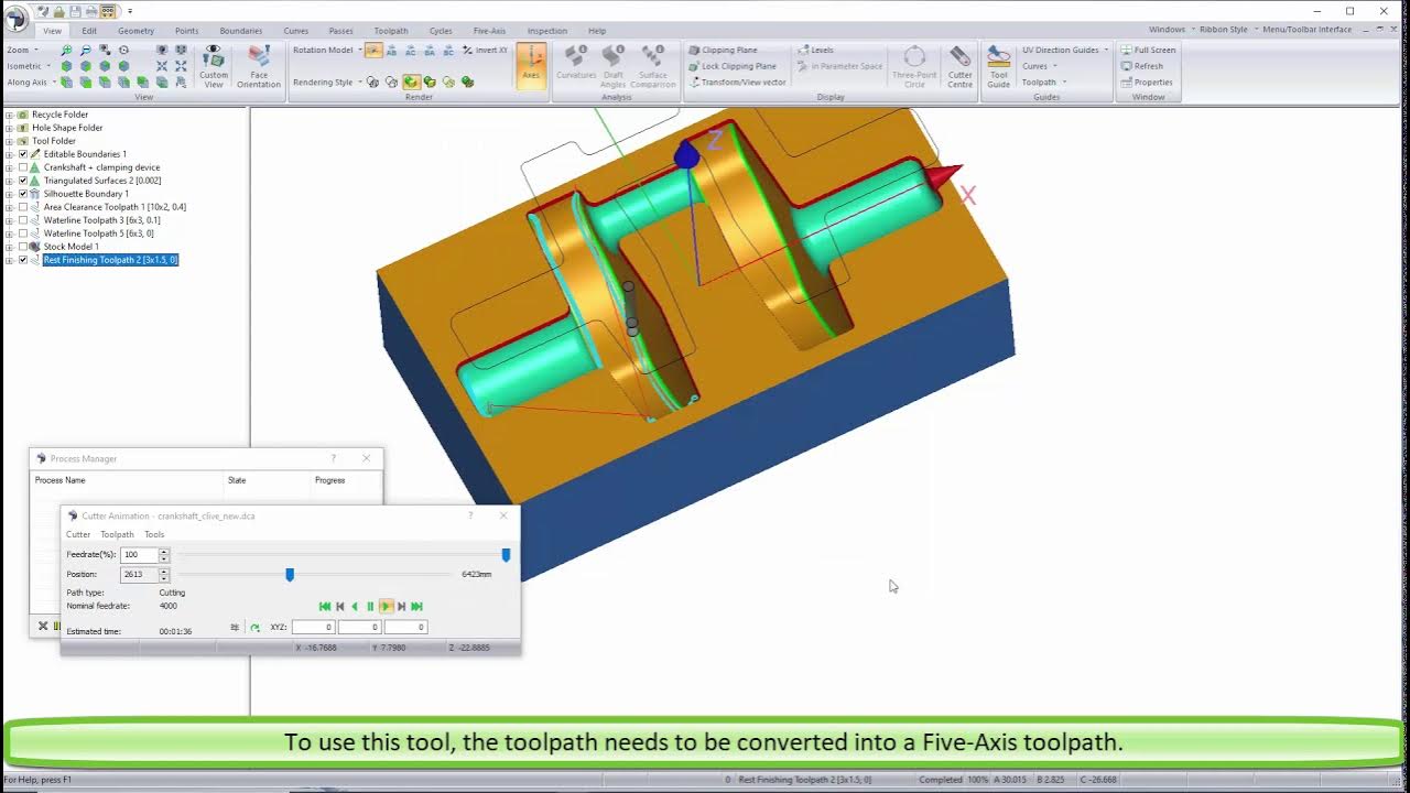 3 to 5-Axis Conversion - NCG CAM 5-Axis Simulation Add-on Module - YouTube