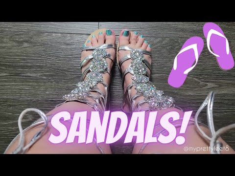 Gladiator Sandals Toe Wiggling Pedicured Toes