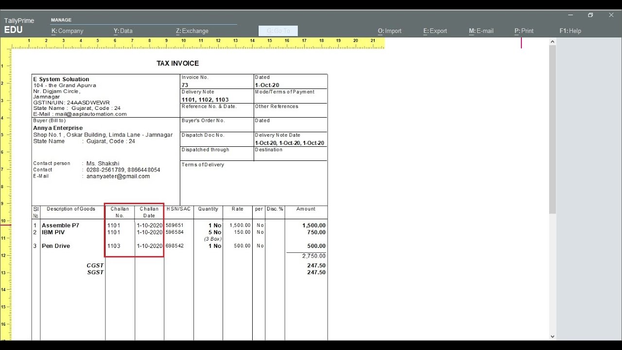 Tally Add On Print Item Wise Delivery Challan No Date In Sales Tally Add On Print Item Wise Delivery Challan No Date In Sales