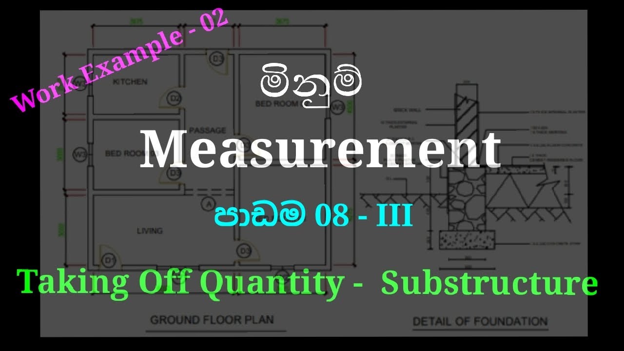 Measurement - Lesson 08 - III | Taking Off Quantity | Quantity ...