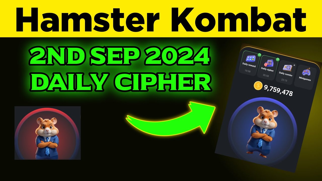 Hamster Kombat 2nd SEP 2024 daily Cipher - YouTube