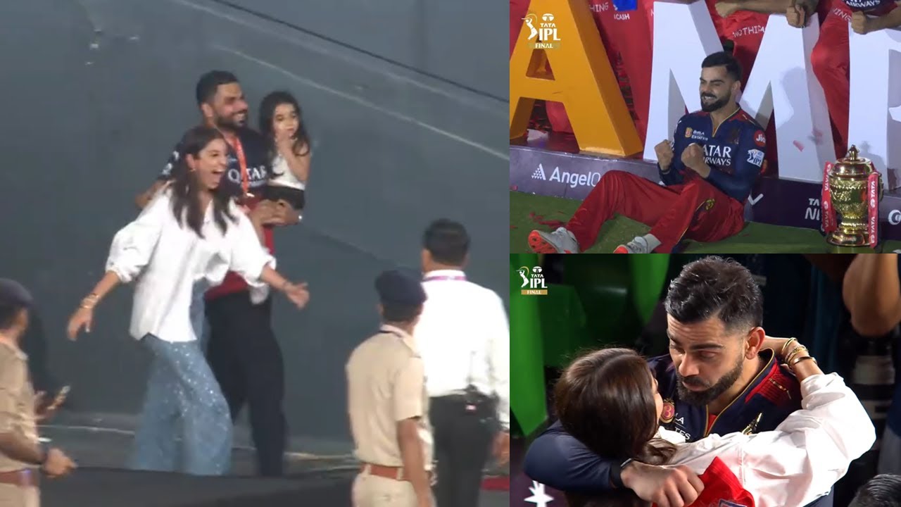 Anushka Sharma runs and hugs crying Virat Kohli after RCB wins first ...