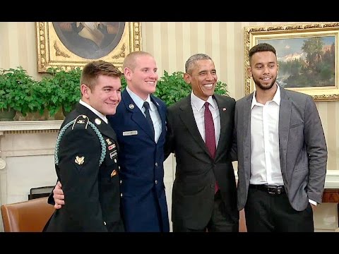 The President Meets with the Three Paris Train Heroes - YouTube