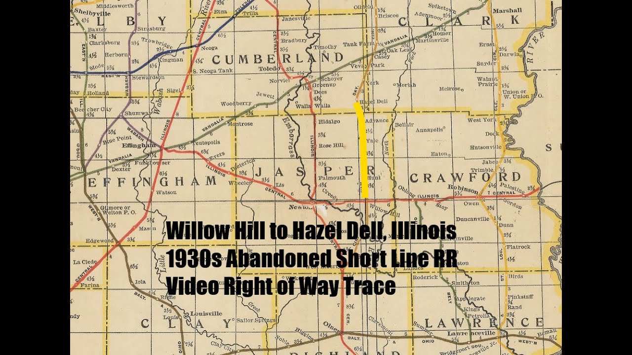 Danville, Olney & Ohio River RR- Willow Hill to Hazel Dell, IL- former ...