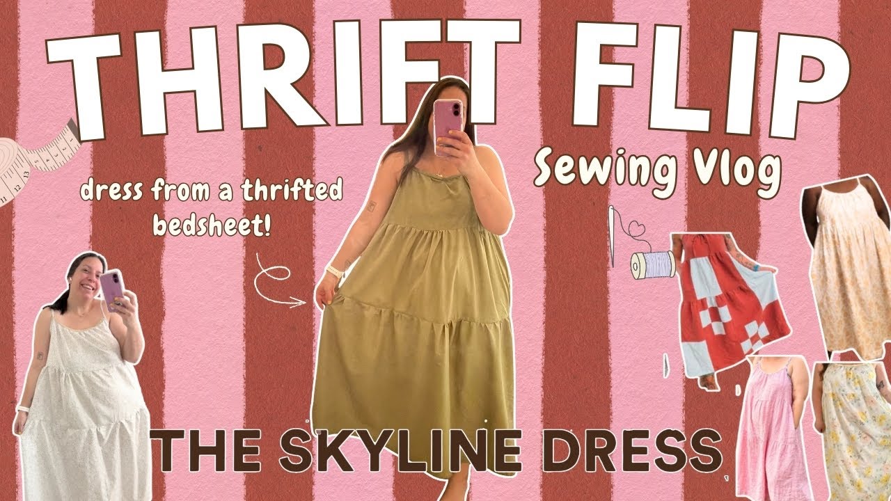 THRIFT FLIP WITH ME 🧵 ️ Sewing the cutest dress out of sheets! | cozy ...