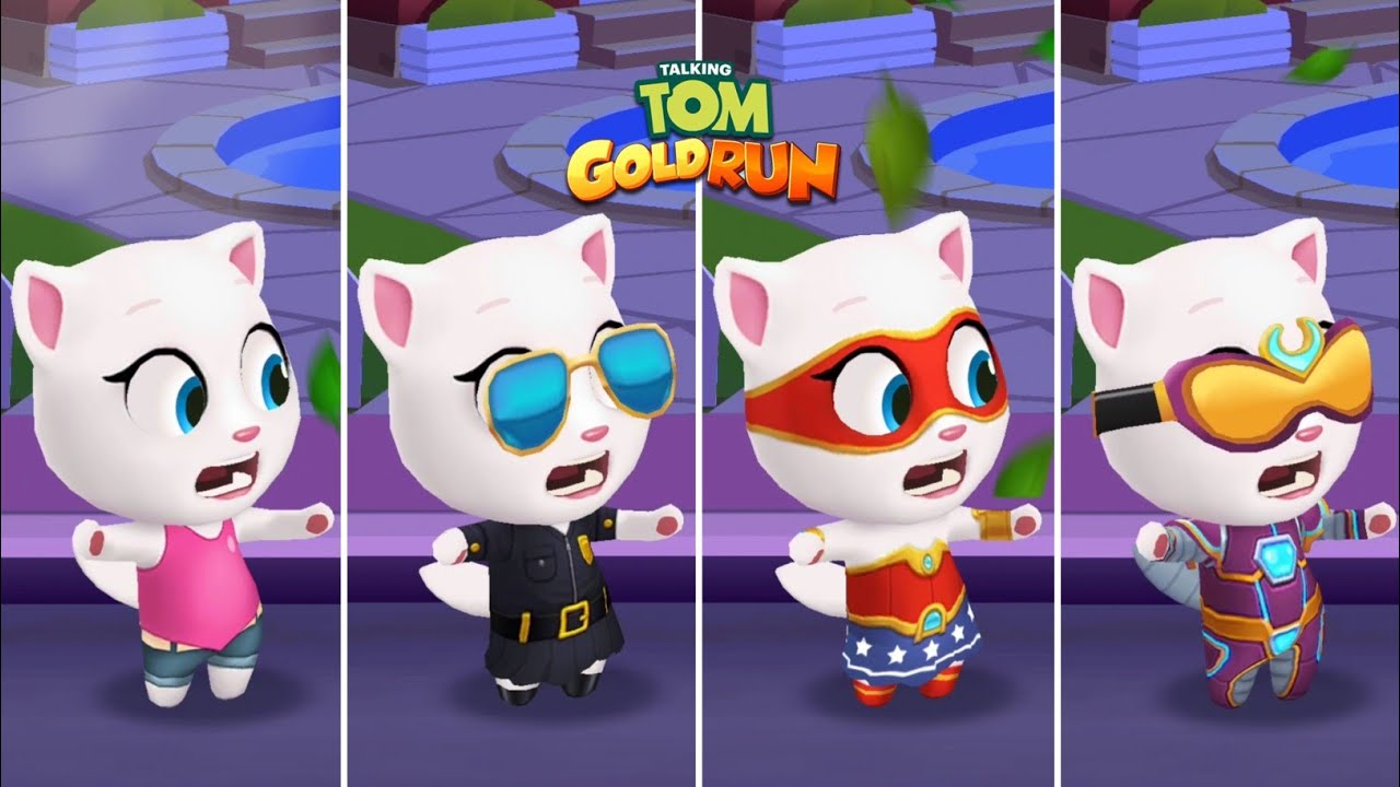 Talking Tom Gold Run - Talking Angela vs Agent Angela vs Super Angela ...