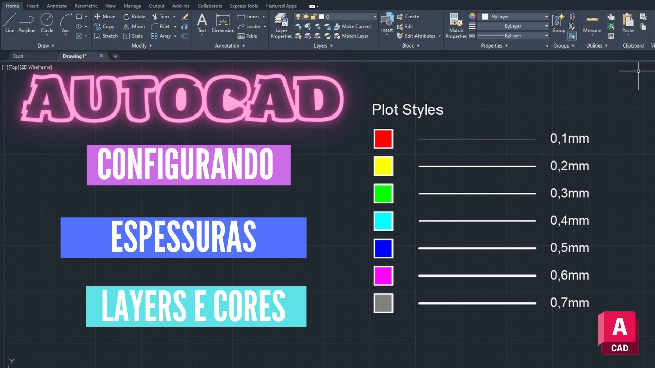 AUTOCAD - Arquivo de pena, carregando arquivo CTB, configurando penas ...