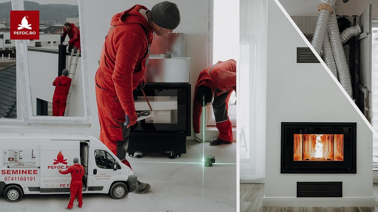 Constructie semineu pe peleti automatizat, cu tubulatura de aer cald ...